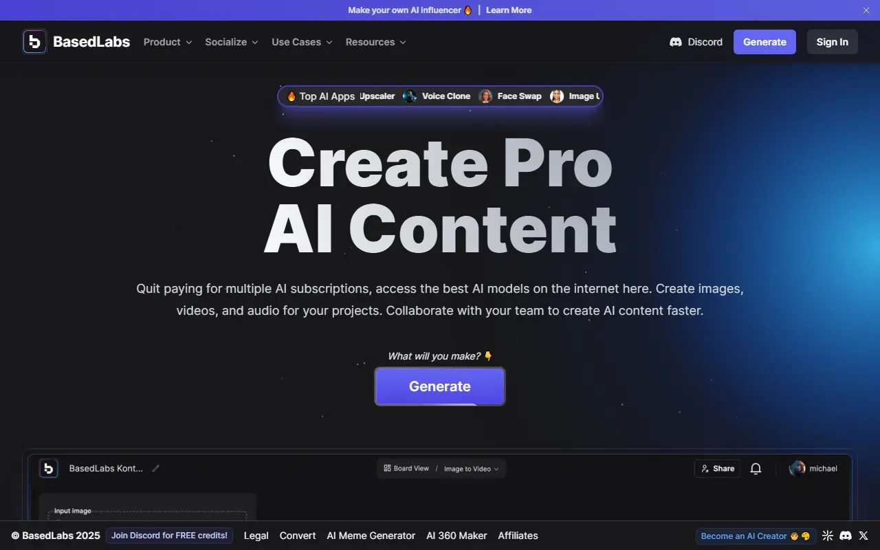 BasedLabs AI: Create Stunning AI Videos & Images